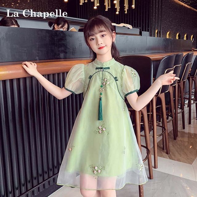 La Chapelle children's dress 2025 new summer girls' puff sleeve skirt ...