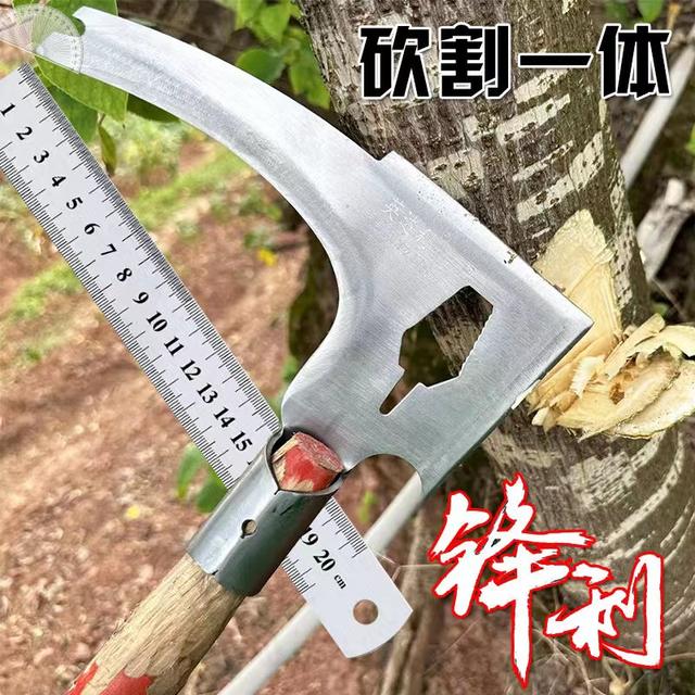 New three-edged sickle, agricultural weeding and mowing knife, wooden ...