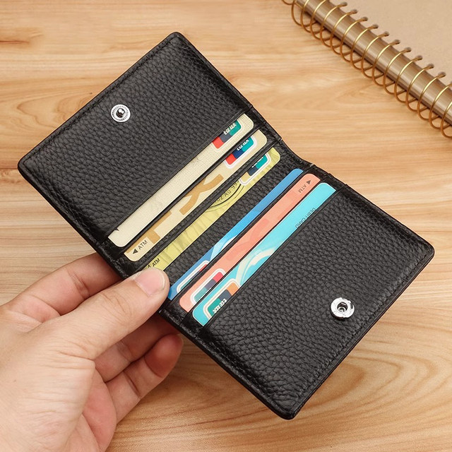 2024 new ultra-thin compact card holder men's leather card holder mini ...