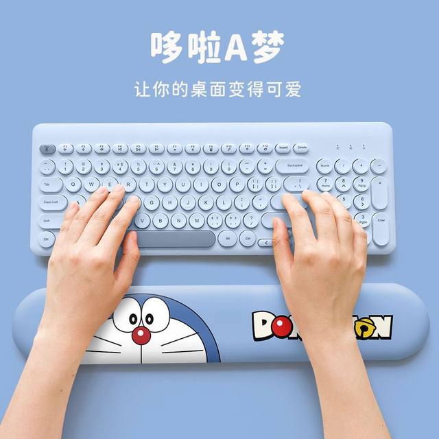 Cute Cartoon Mouse Pad Wrist Support Memory Foam Doraemon Keyboard Hand ...