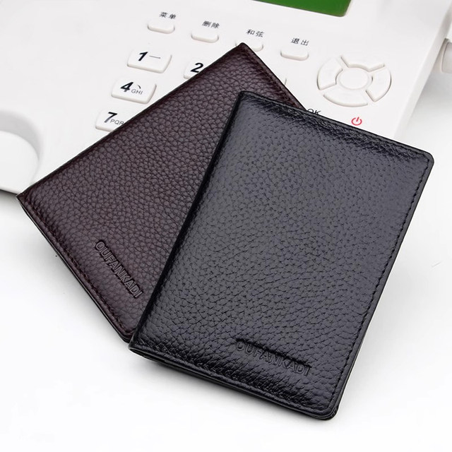 2024 new ultra-thin compact card holder men's leather card holder mini ...