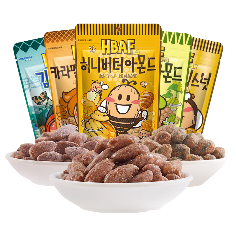 HBAF Honey Butter Almond Snacks - Imported Korean Mustard Flavor Nut Mix
