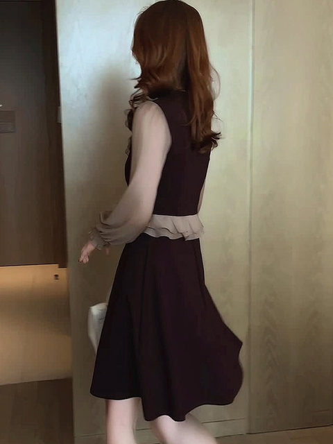 Fake two dresses 2025 Early spring new stylish foreign qi covered with ...