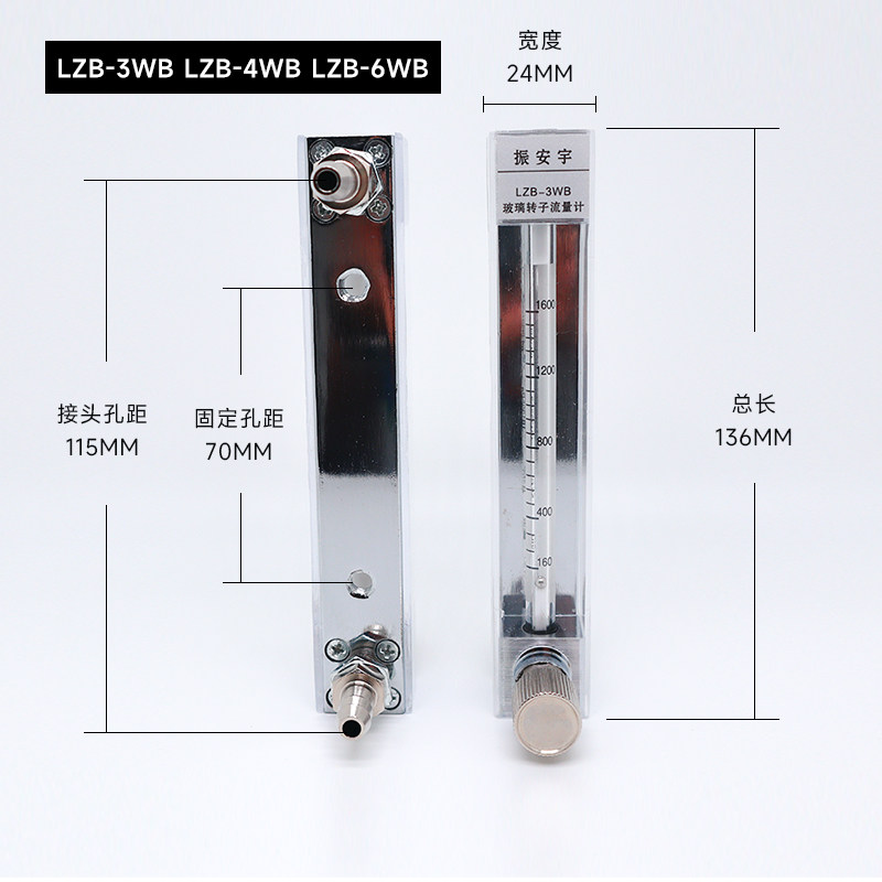 Zhen'anyu Glass Rotor Flow LZB-3WB/4/6/10F Gas liquid flowmeter ...