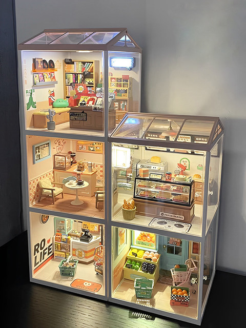 Ruolai Super Store World Building Blocks Handmade DIY House Three ...