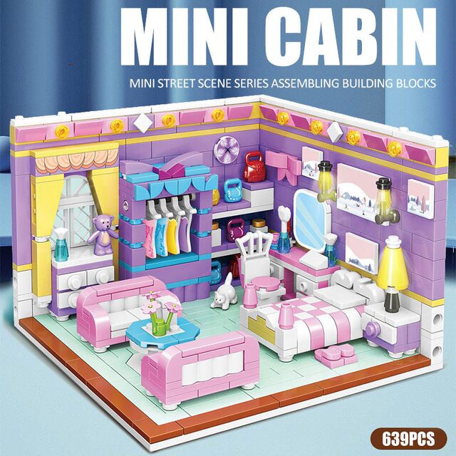 Building block assembly girl series princess toy bedroom set kitchen ...