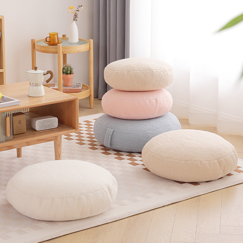 Chang Yu Plush Futon Floor Chair - Round Velvet Tatami Cushion