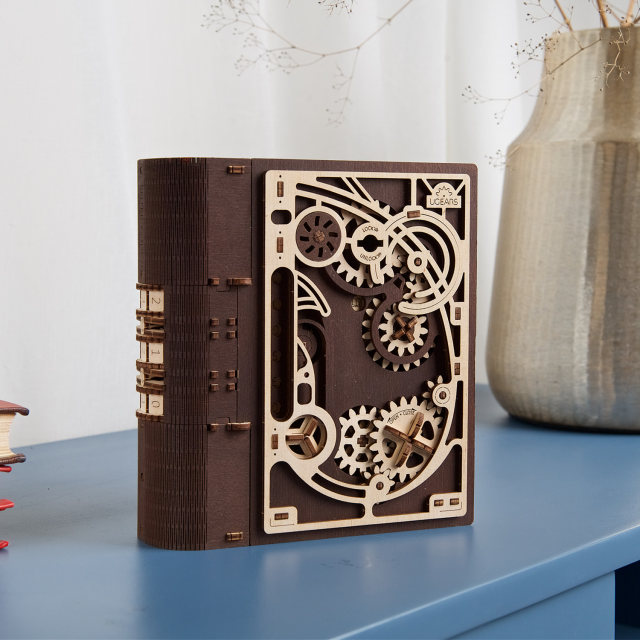 Ugears Wooden Book of Secrets Model Toy 3D Password Puzzle Assembling ...