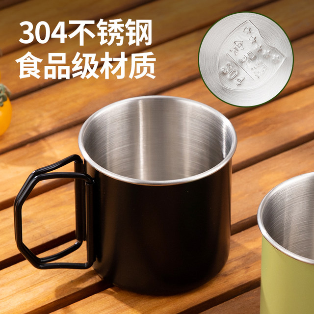 A new outdoor folding mug 304 food grade stainless steel cup coffee cup ...