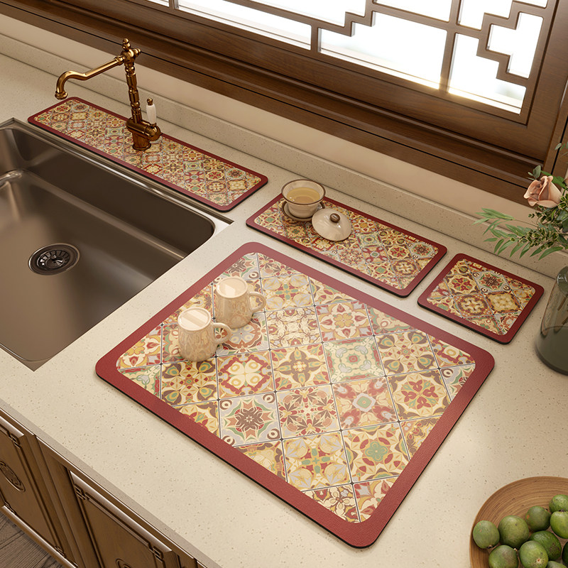 Kitchen Sink Absorbent Diatom Mud Mat - Anti-Splash Wash Table ...
