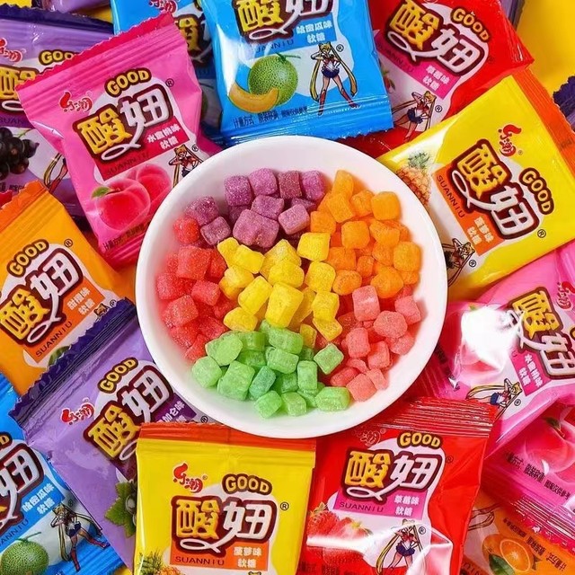 Sour Girl Gummy Candy 8090 Nostalgia 5 Mao Snacks Childhood Fruit Sour Candy Childhood Mixed ...