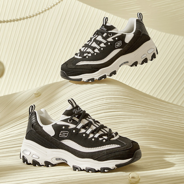 Skechers Skechers women's shoes new bead bear fashion retro thick-soled ...