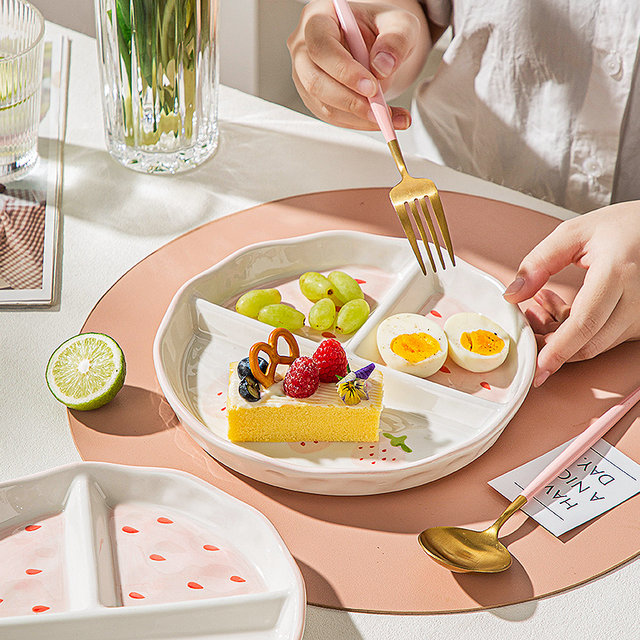 Cute ceramic partition plate, meal tray, adult weight loss special 211 ...
