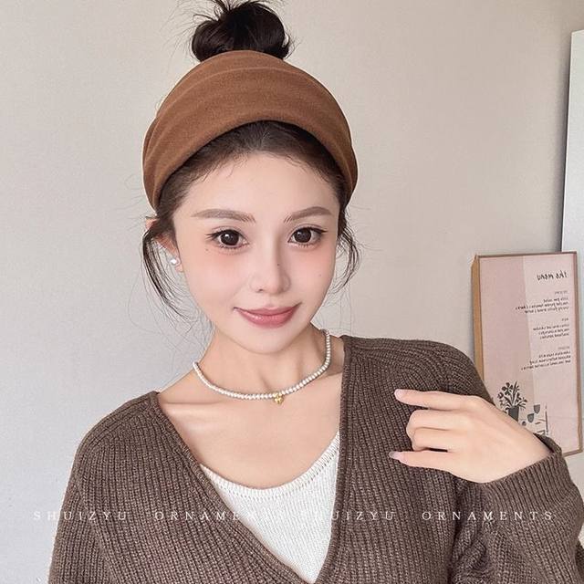 Retro high-end wide-brimmed headband, stylish French headband, lazy ...