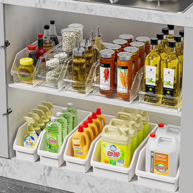 Kitchen cabinet storage box with pulley refrigerator desktop kitchen ...