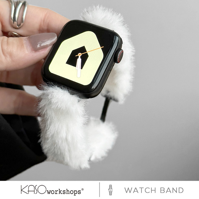 KASOworkshops autumn and winter new rabbit fur plush iwatch watch strap ...