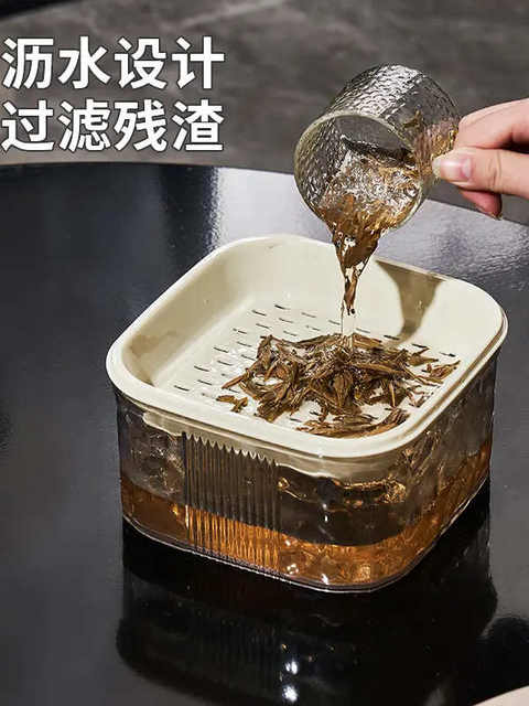 Light luxury desktop tea bucket small waste water bucket tea slag tank ...