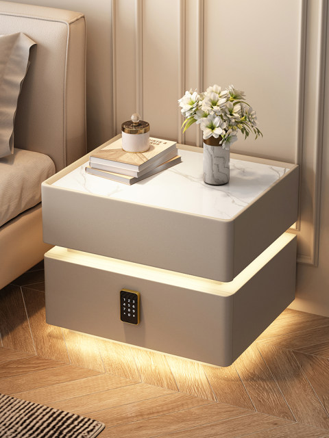Half-step suspended smart bedside table, simple, modern, light luxury ...