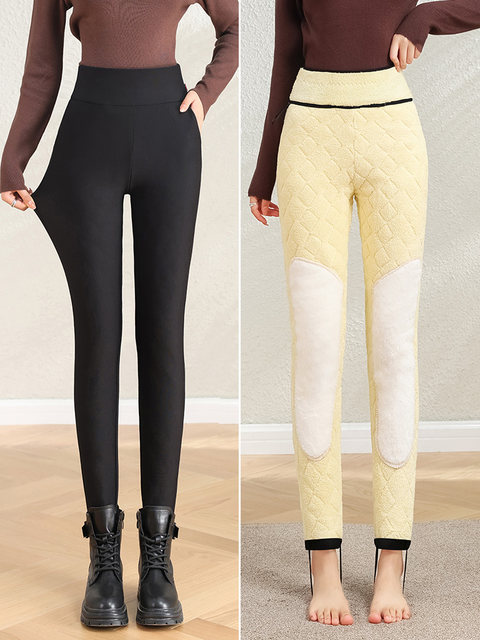 Winter woolen cotton pants women wearing plus thickened lamb cashmere ...