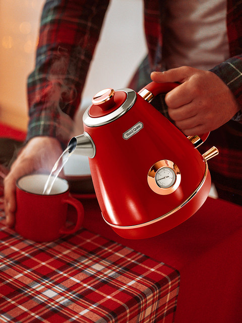 Haisuquin red Italian simple retro electric kettle British STRIX ...