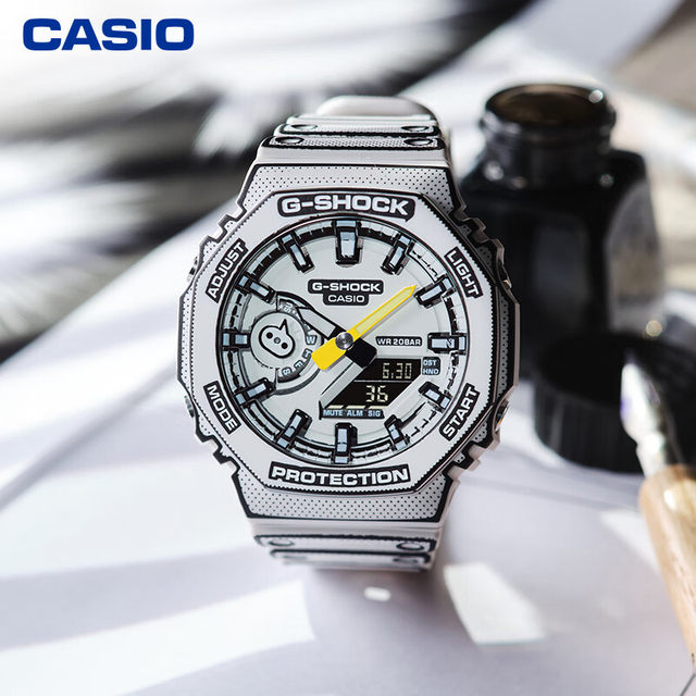 Casio watch men's GSHOCK classic octagonal comic hand-painted style ...