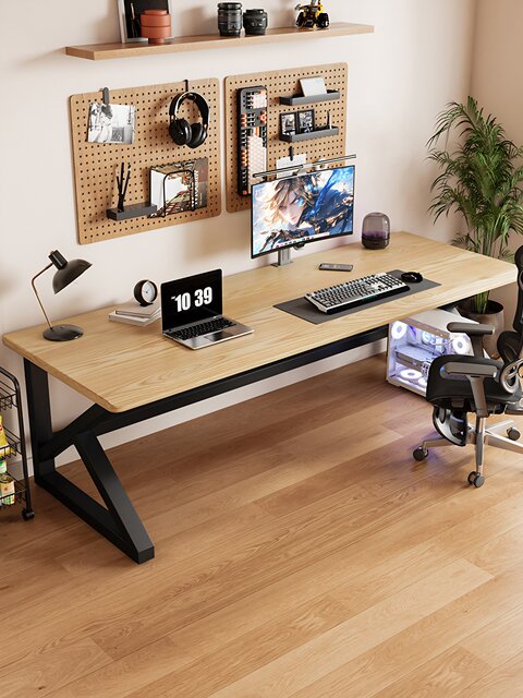 Ash Wood Solid Wood Large Board Double Desktop Computer Black Walnut ...
