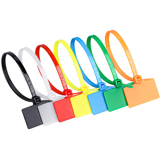 Signing nylon tie color 4*150 signal plastic network cable label tag ...