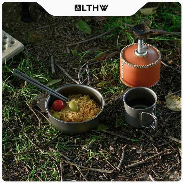 LTHW Journal of Pure Titanium Bowl Outdoor Portable Bowl Hiking Wild ...