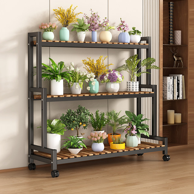 Flower rack storage rack balcony flower rack living room floor-standing ...