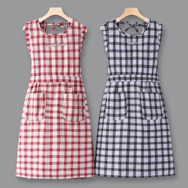 Korean version of apron for women's home kitchen vest cooking anti ...