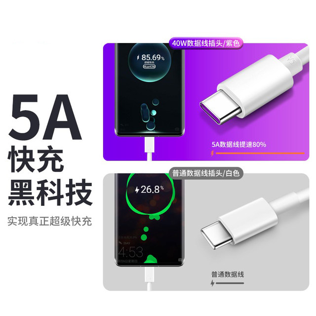type-c data cable 5a Baikalang is suitable for Huawei tpyec fast charge USB charging cable typc ...