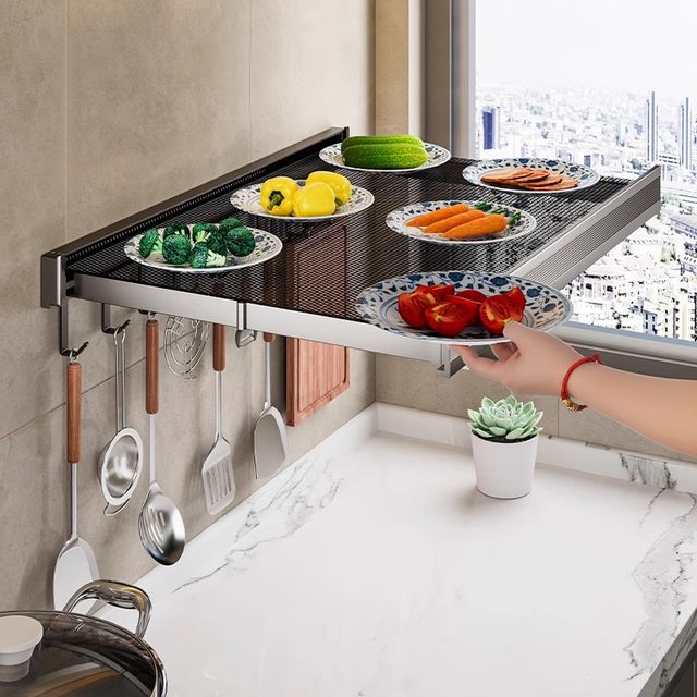 Kitchen foldable food preparation rack storage rack storage artifact ...