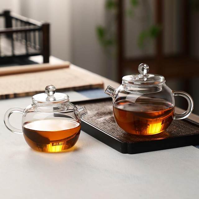 Glass pot small wheels home health bubble teapot heat -resistant glass ...