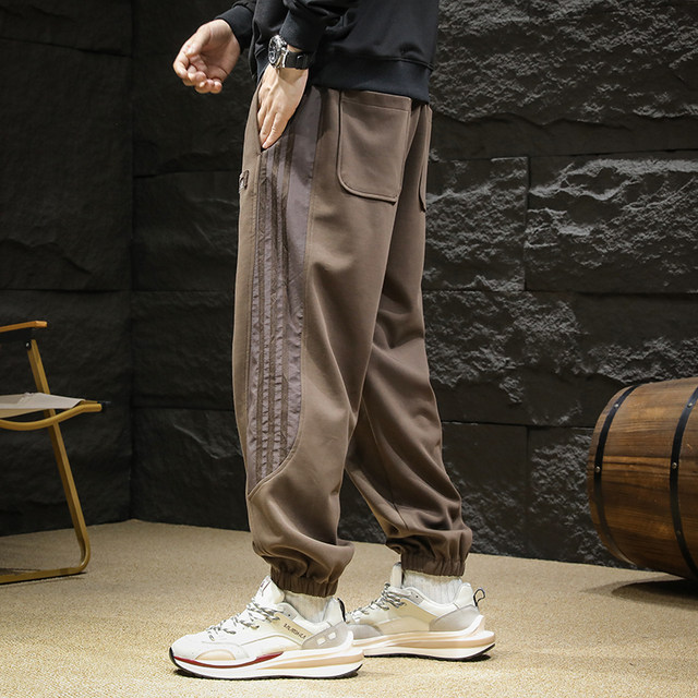 Autumn and winter velvet thickened sweatpants men's loose leggings ...