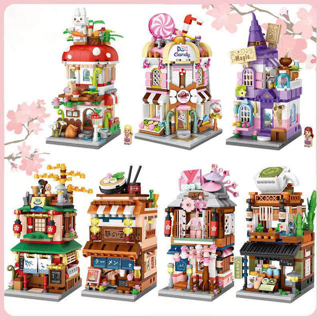LOZ Blocks Building Street Scenery Store House Boy Children's Toy Girls ...