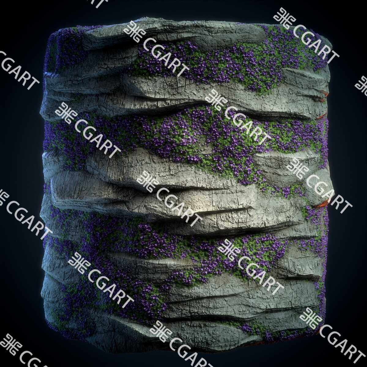 SUBSTANCEDESIGNER -style moss rocky rock algae cliff mountain body ...