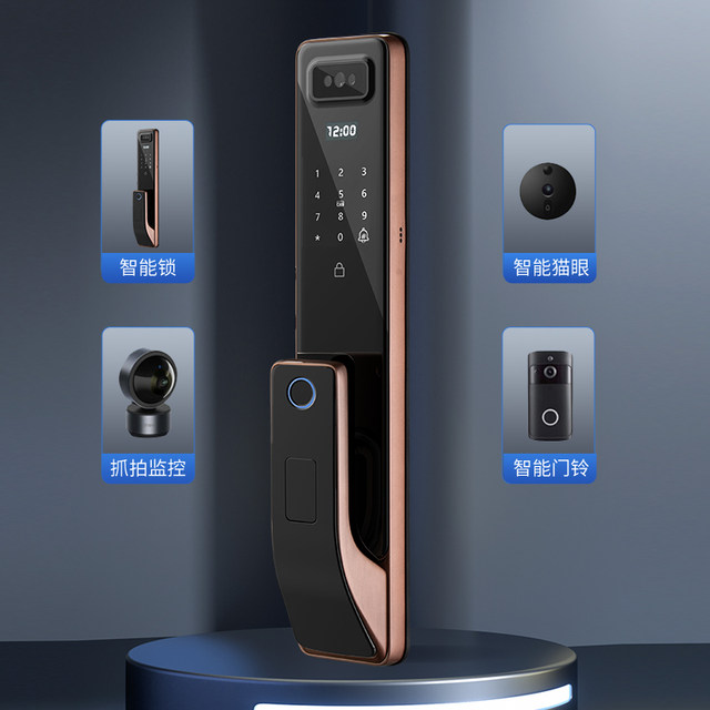 Fully automatic fingerprint lock, anti-theft door, household electronic password lock, face ...