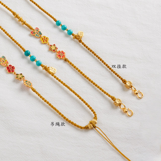 Ancient braided rope double-eared gold Buddha male koi lock eight ...