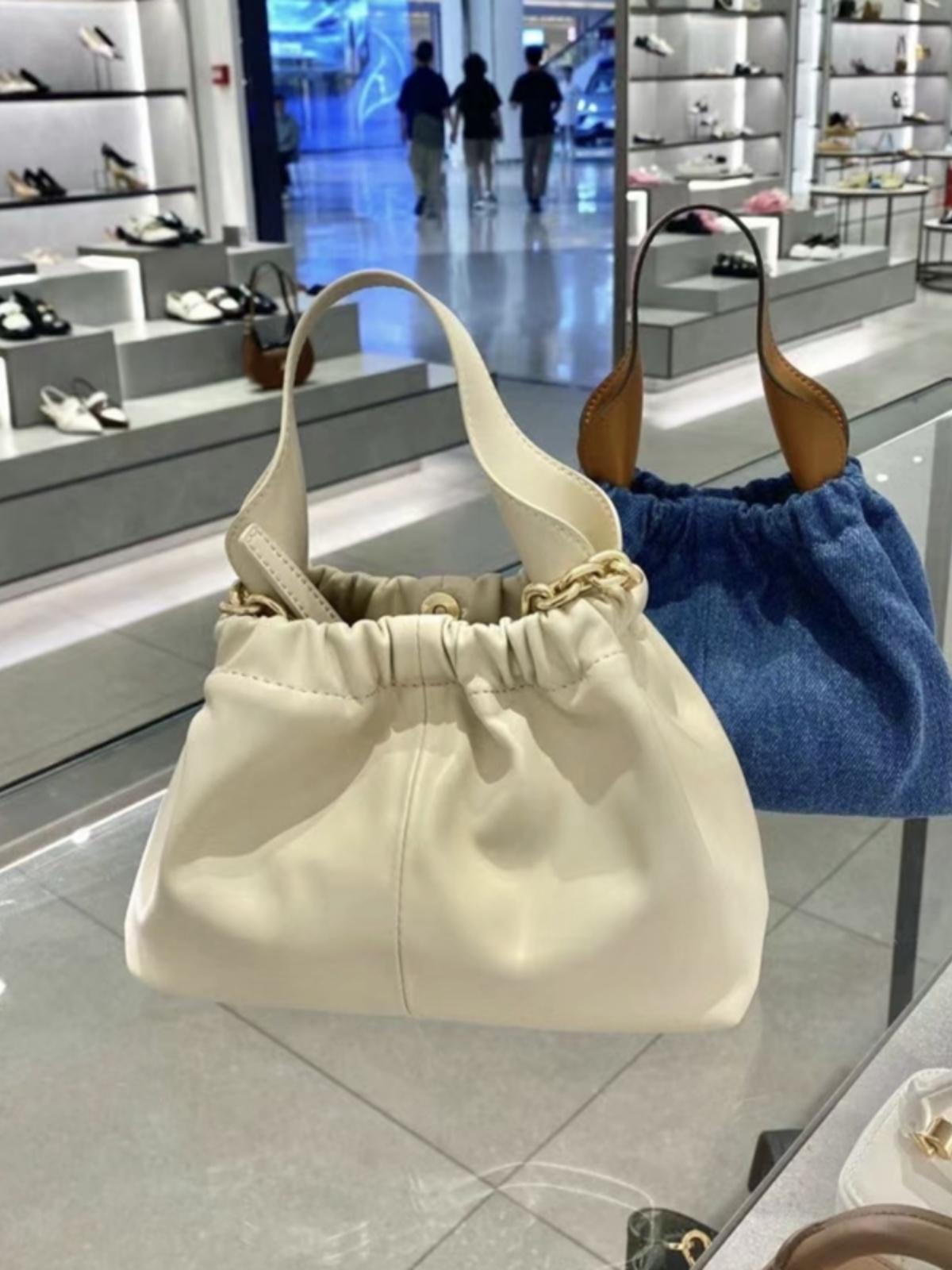 CHARLES&KEITH女包春夏小CK-10151320褶皱云朵包百搭链条斜挎包-淘宝网