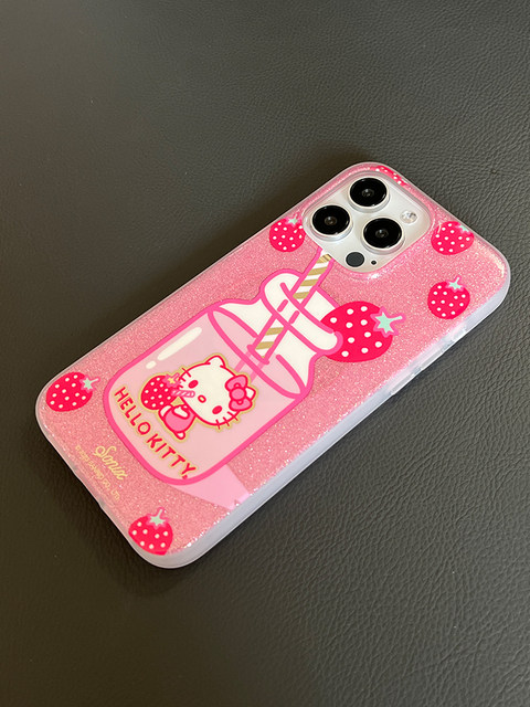 Sanrio co-branded sonix Kati cat strawberry milk bottle suitable for ...