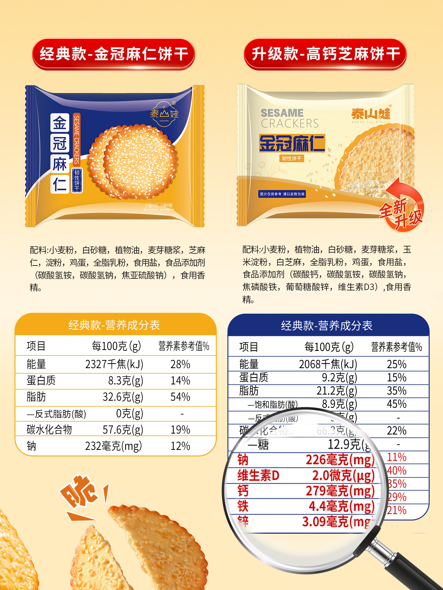 Taishan Baby Golden Delicious Sesame Cookies - 350g Box