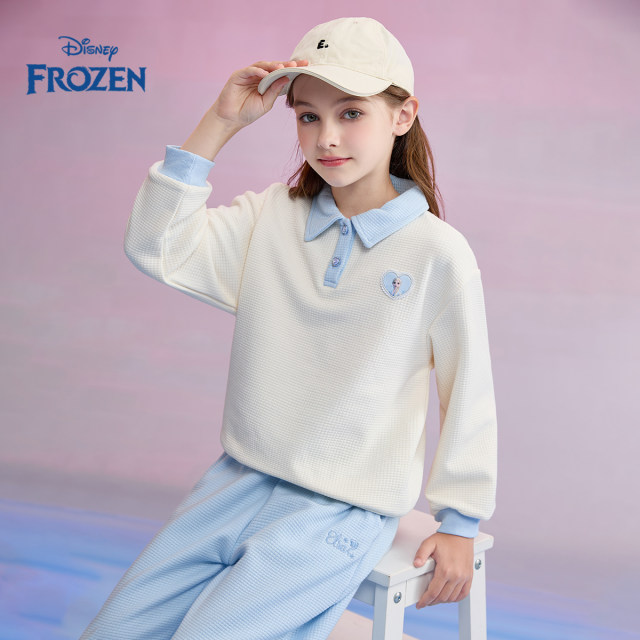 Disney/Disney Waffle Girls Set 2025 Spring New Soft Glutinous Sweet ...