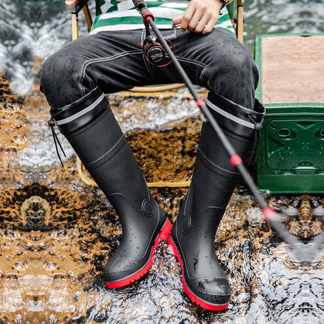 Thick anti-snake bite steel-toe fishing shoes, outdoor salt water shoes ...