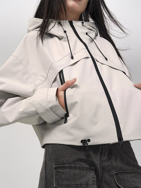 LOUZING Outdoor Shock Clothes Women's 2025 Spring New Pink Hooded ...