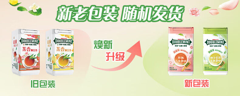 Wrigley's Doublemint Green Arrow Sugar-Free Chewing Gum Cubes - 40g Bottle