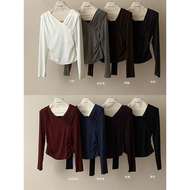 2024 new design top pleated diagonal V tie shoulder pads high-end long ...