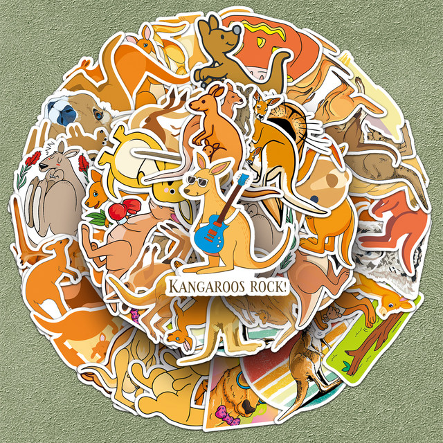 100 kangaroo stickers motorcycle suitcase skateboard helmet mobile ...
