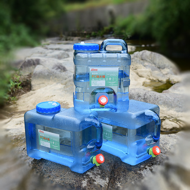 Outdoor pure water bucket with faucet, square water storage bucket ...