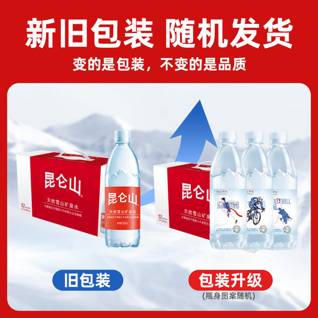 Kunlun Mountain Snow Mountain Mineral Water 500ml*12 bottles of high ...