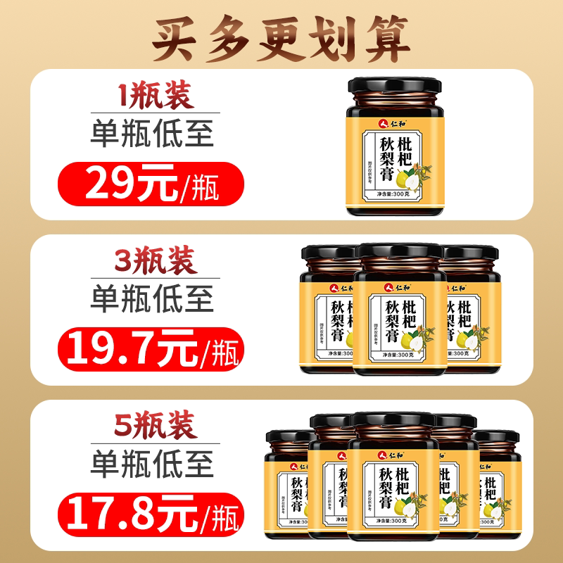 Renhe Pear & Loquat Paste - Soothes Throat & Moisturizes Lungs - 300g